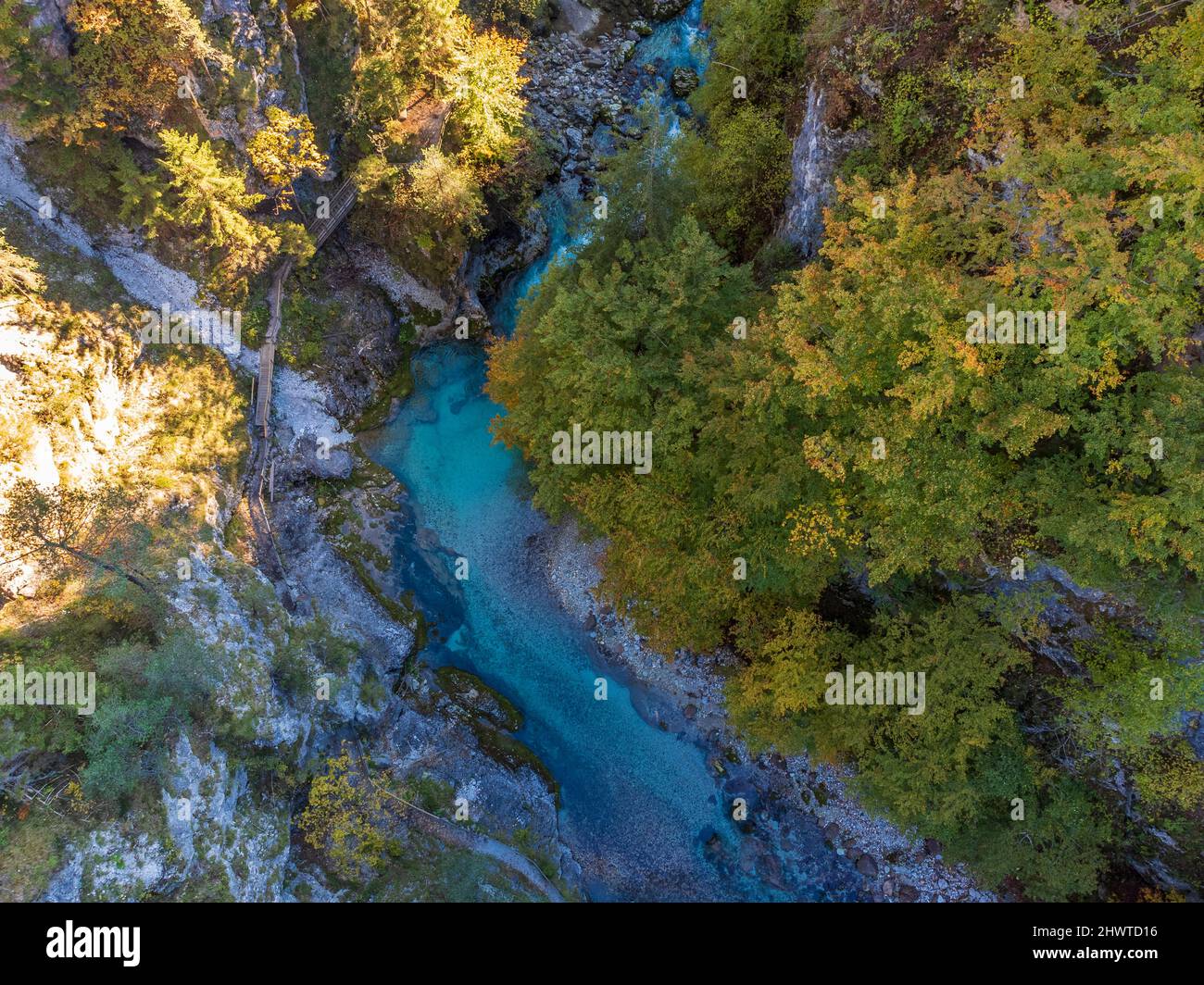 Autumn of colors in Tarvisio. Ravine of the Slizza Stock Photo - Alamy