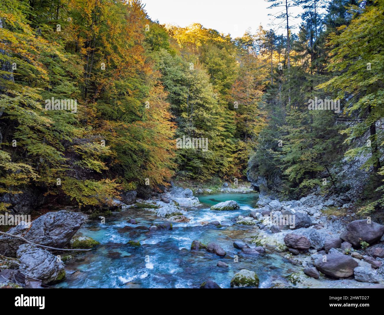 Autumn of colors in Tarvisio. Ravine of the Slizza Stock Photo - Alamy