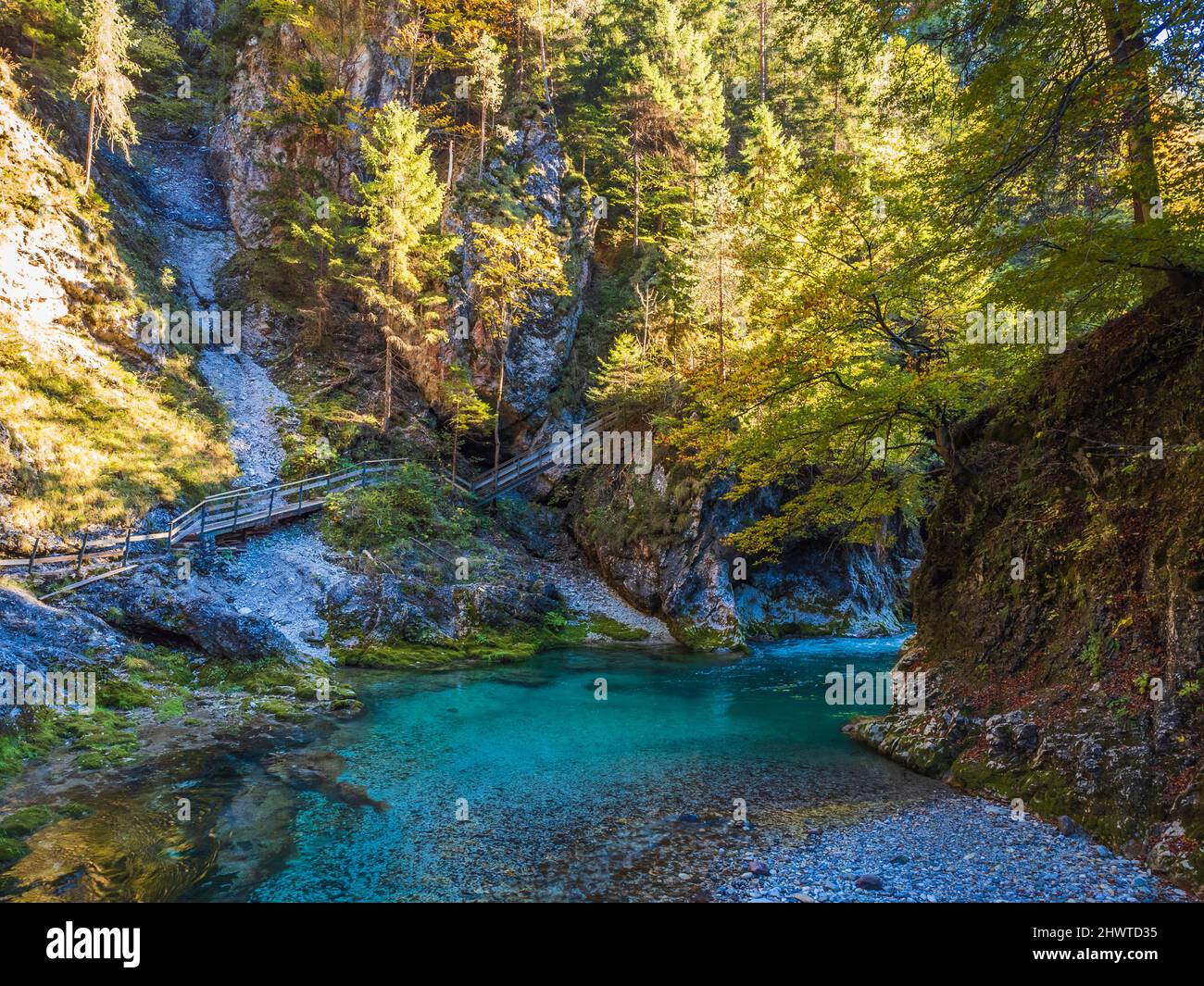Autumn of colors in Tarvisio. Ravine of the Slizza Stock Photo - Alamy
