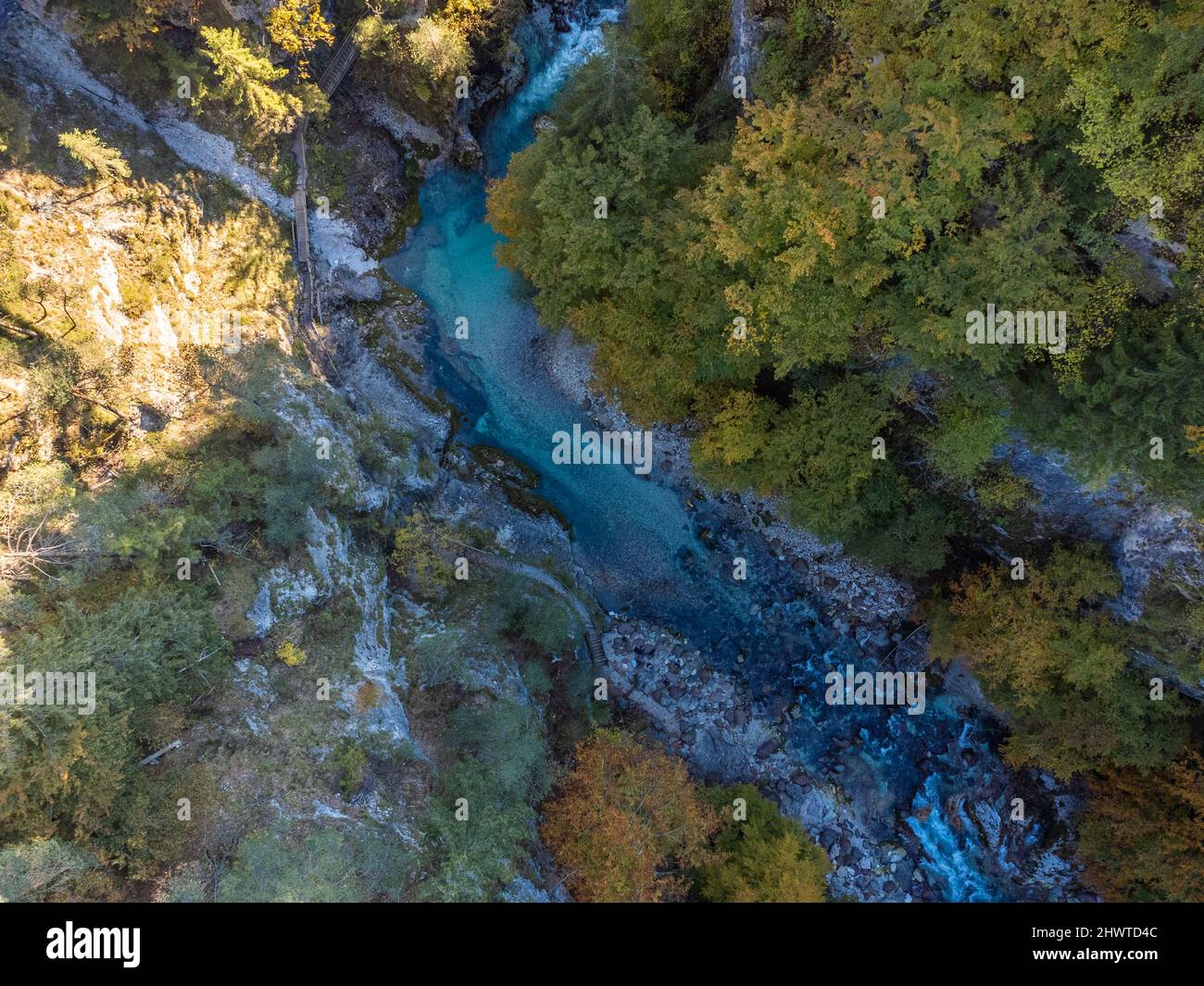 Autumn of colors in Tarvisio. Ravine of the Slizza Stock Photo - Alamy