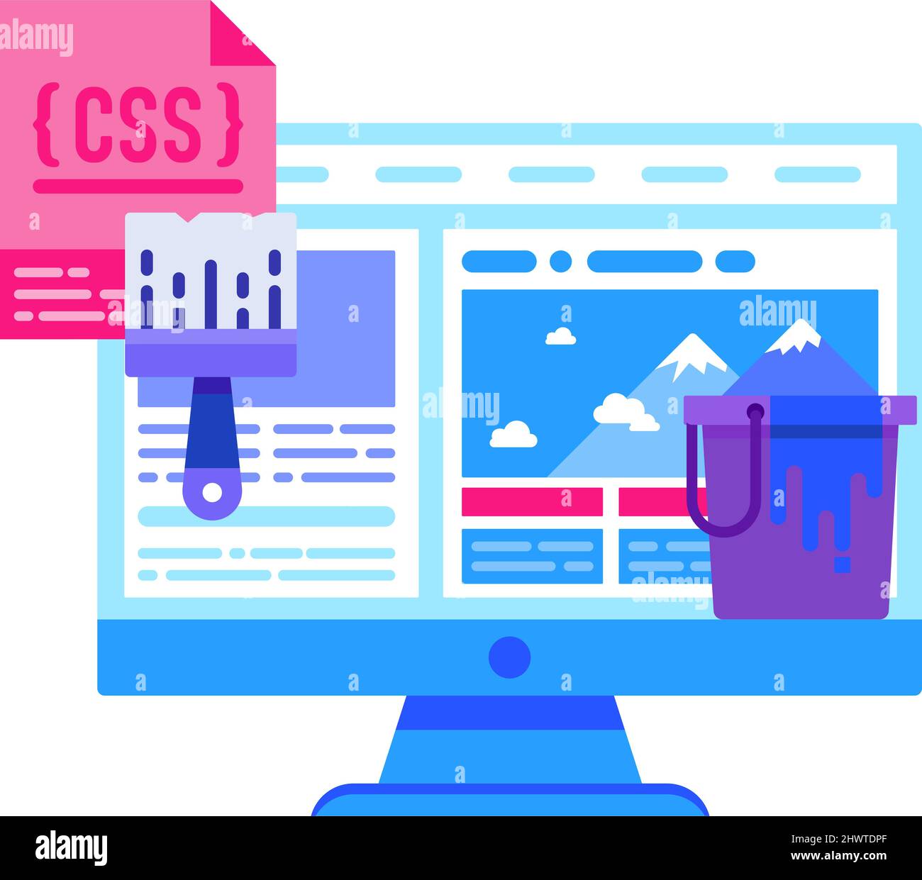 Css Maintenance Icon Flat Vector Software Develop Stock Vector Image And Art Alamy