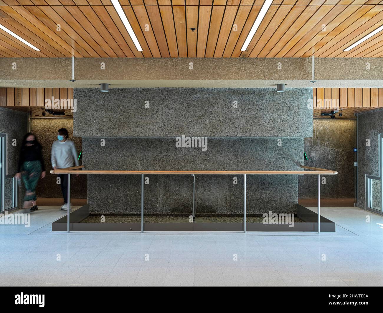 Entrance water feature. ANU Birch Building, Canberra, Australia ...