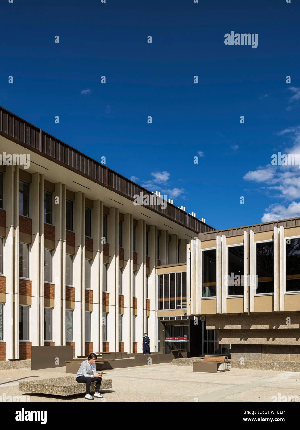Entrance and link between main building and annex building with ...