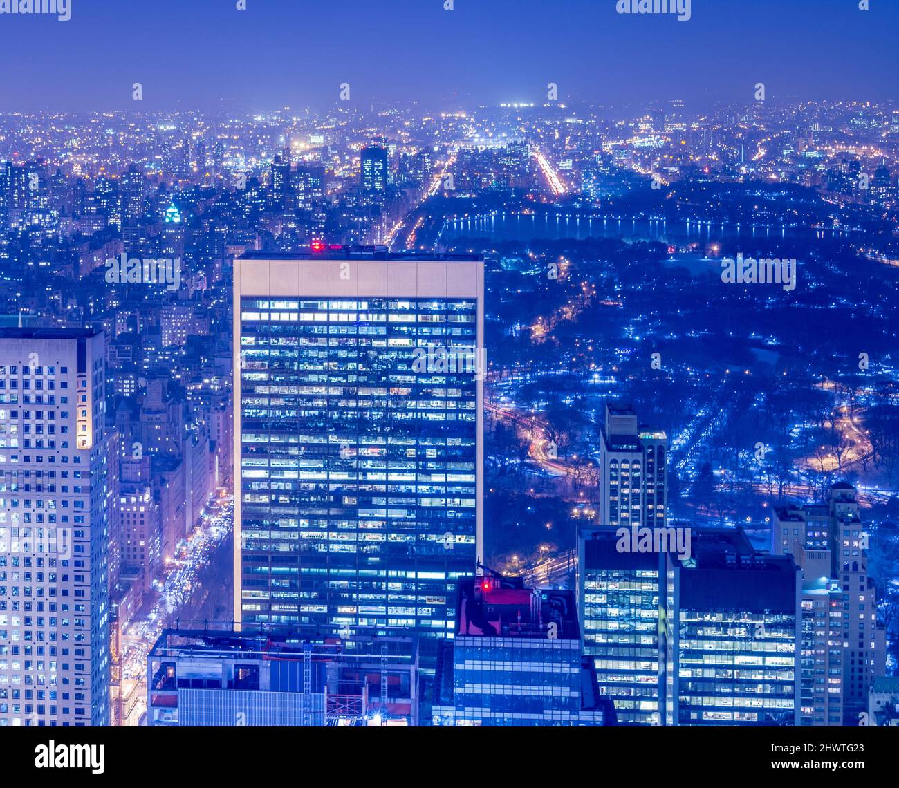 The view of new york manhattan during sunset hours Stock Photo - Alamy