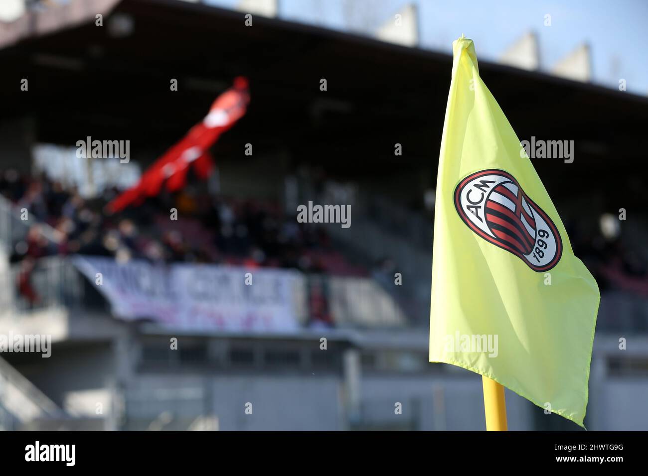 Vismara stadium, Milan, Italy, March 06, 2022, AC Milan fans wave a ...