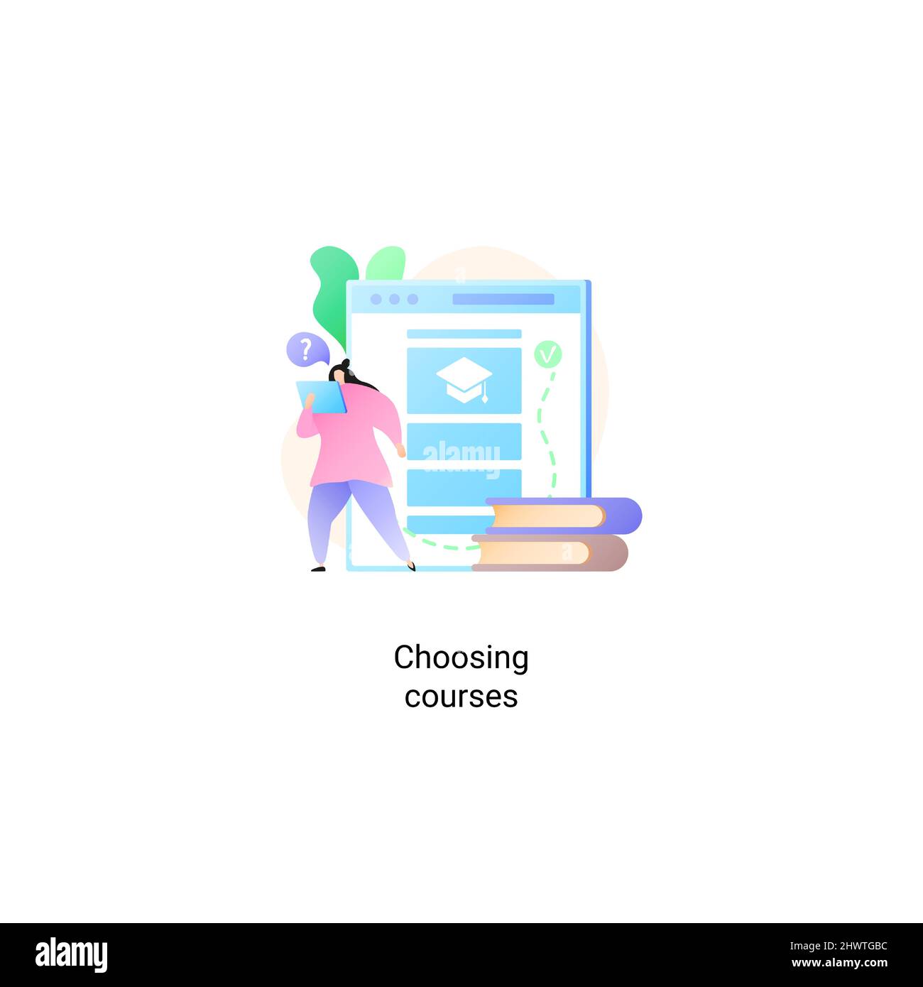 Distance education isolated cartoon vector illustrations. Choosing ...