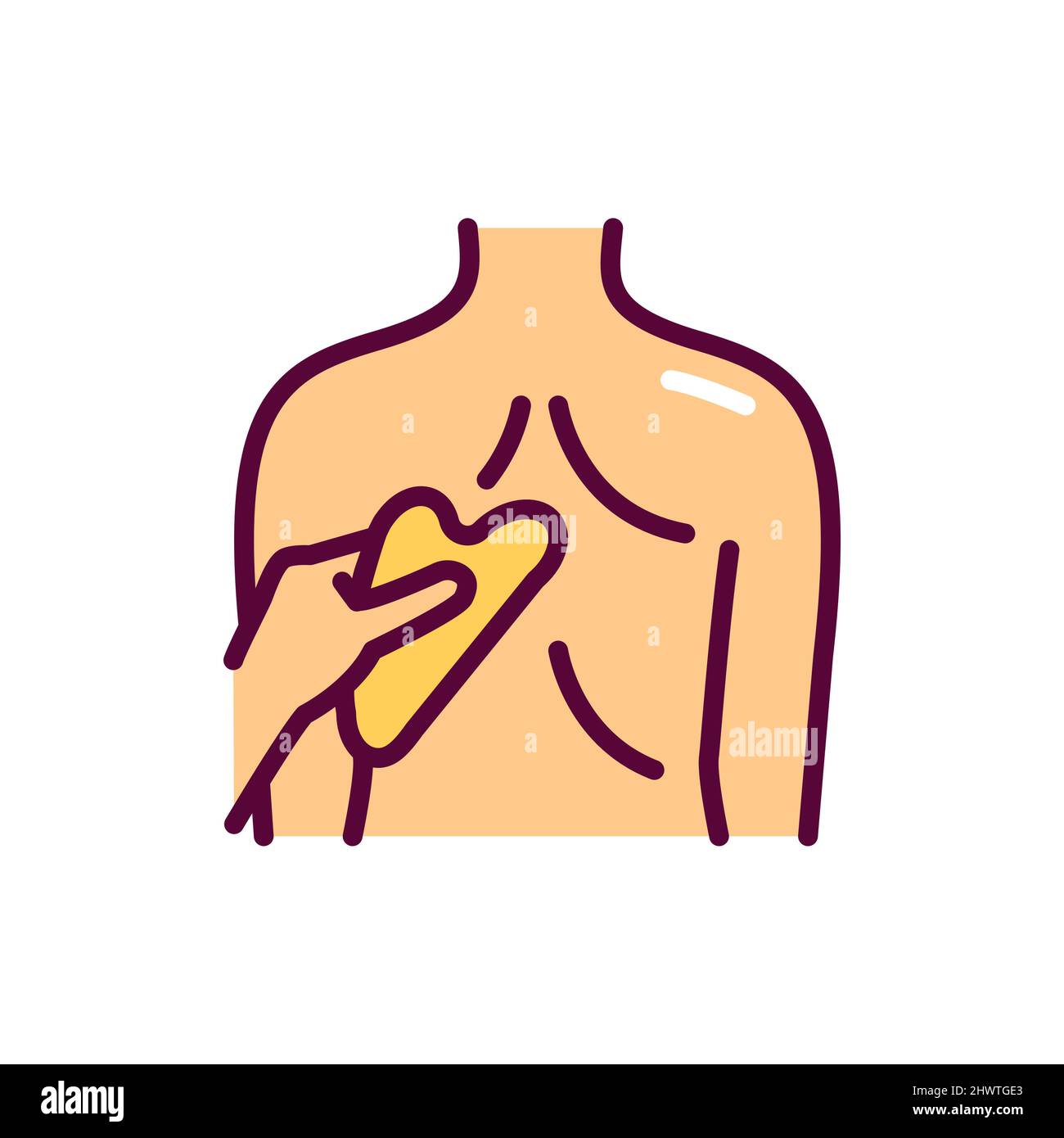 Gua Sha massage line color icon. Physiotherapy, acupuncture ...