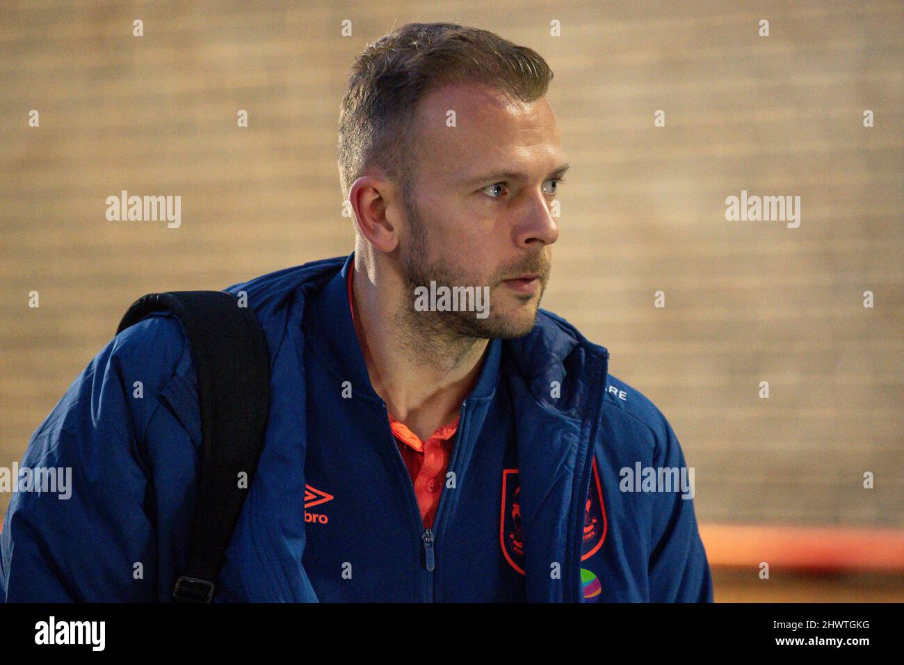 Jordan Rhodes #9 of Huddersfield Town arrives at The City Ground, Home ...