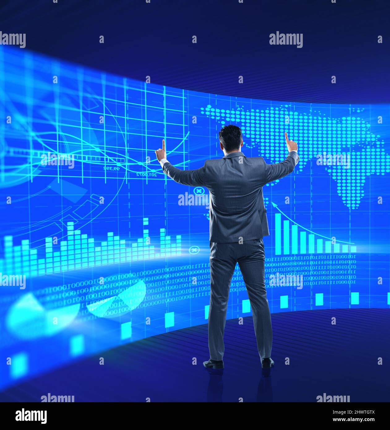 The man in stock exchange trading concept Stock Photo - Alamy