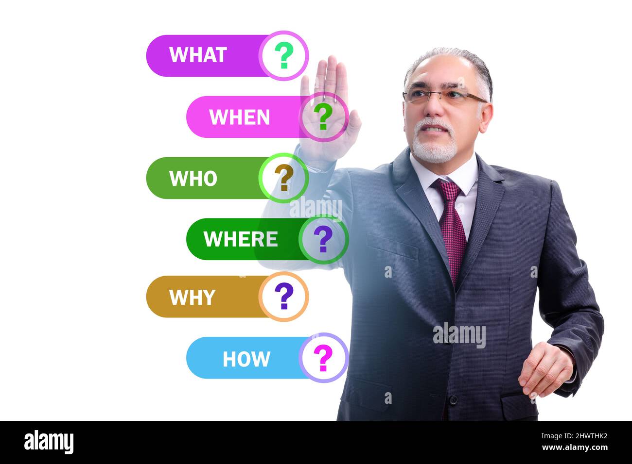 Businessman asked for help Cut Out Stock Images & Pictures - Alamy