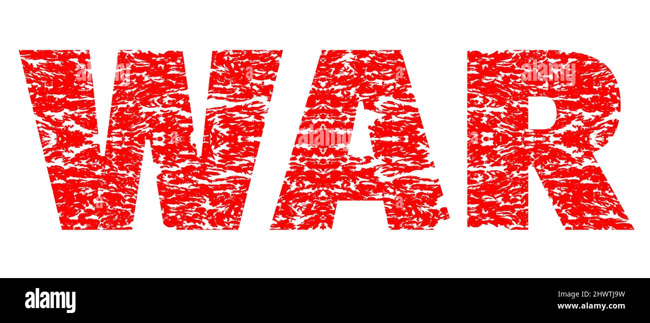 Red word WAR sign in vinage isolated. Concept peace Stock Vector Image ...