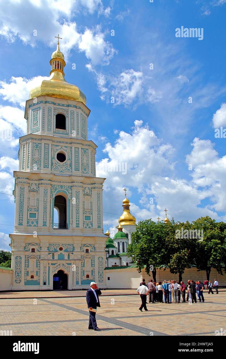 Kyiv or Kiev, Ukraine: The bell tower of Saint Sophia Cathedral, a ...