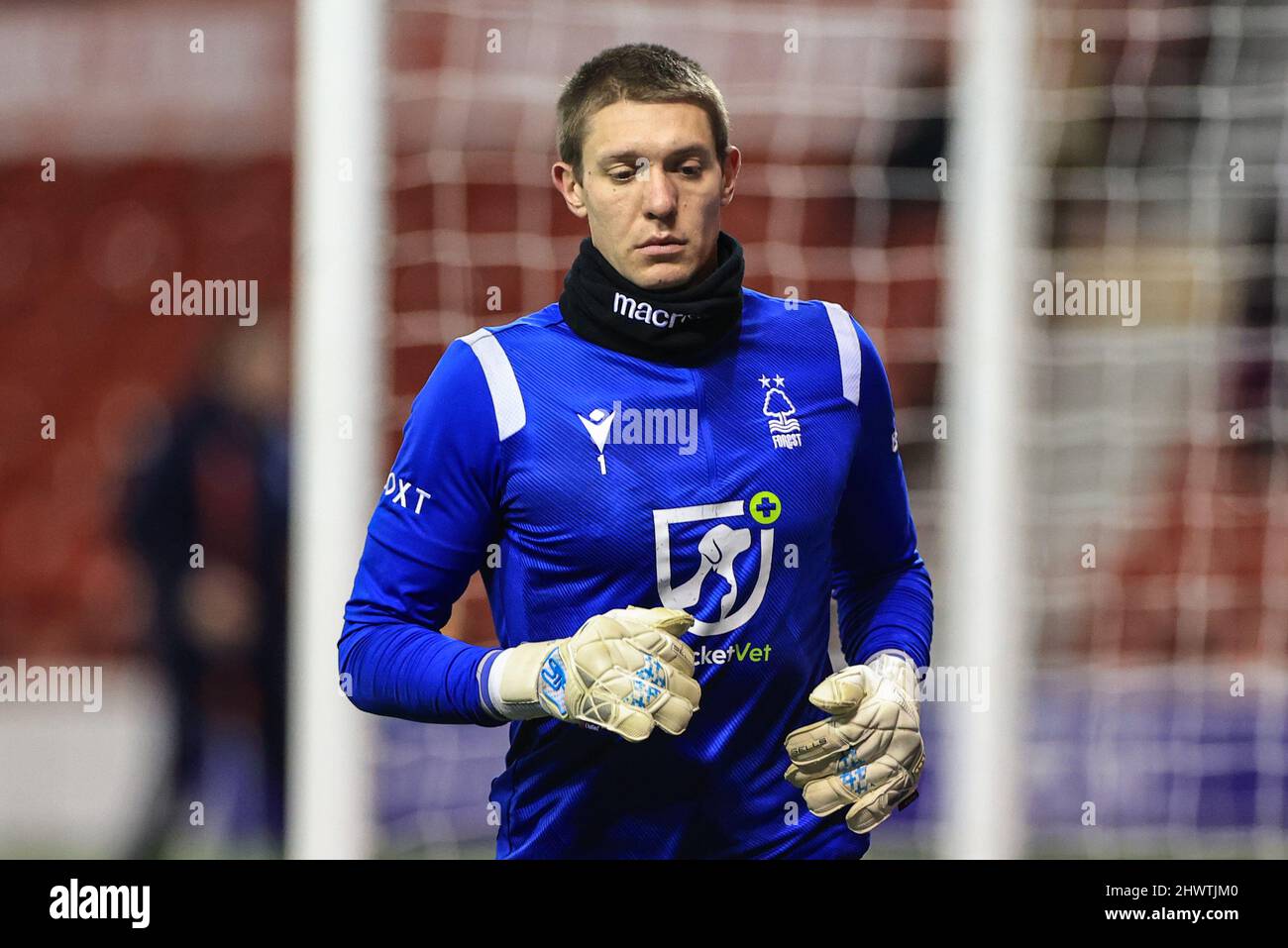 Ethan Horvath #1 of Nottingham Forest during the pre-game warmup Stock ...