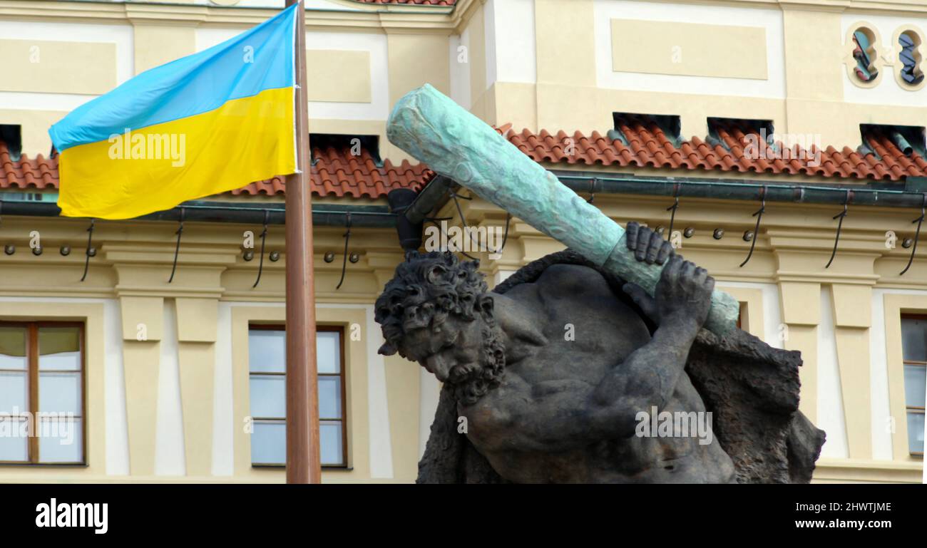 Prague Castle, presidential seat, hoisted Ukraine's flag at noon to ...