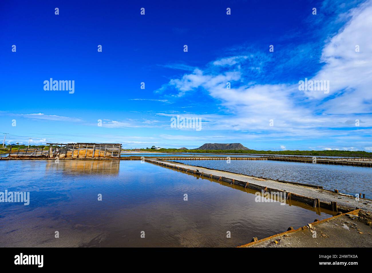 Marine salt industry in caribbean island Dominican republic. Cristal ...