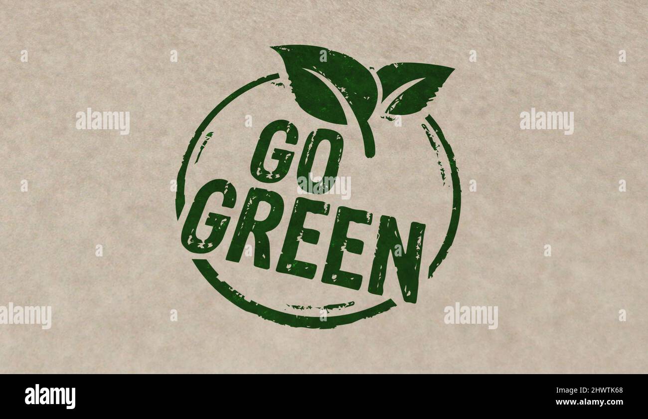 Go green and eco friendly symbol stamp icons in few color versions. Co2 ...