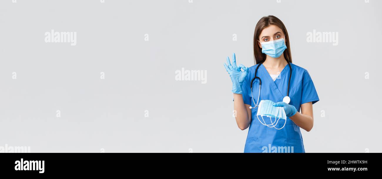 Covid-19, preventing virus, health, healthcare workers concept ...