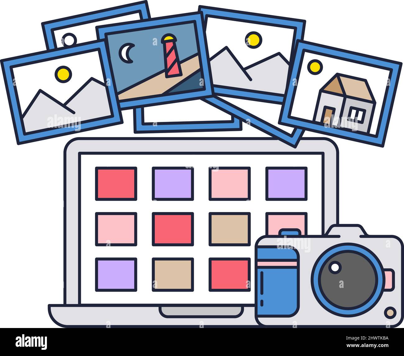 Digital gallery app design flat vector icon Stock Vector Image & Art ...