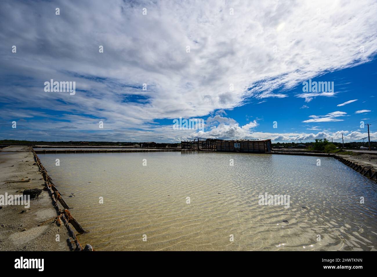Marine sal industry in caribbean island Dominican republic.Cristal ...