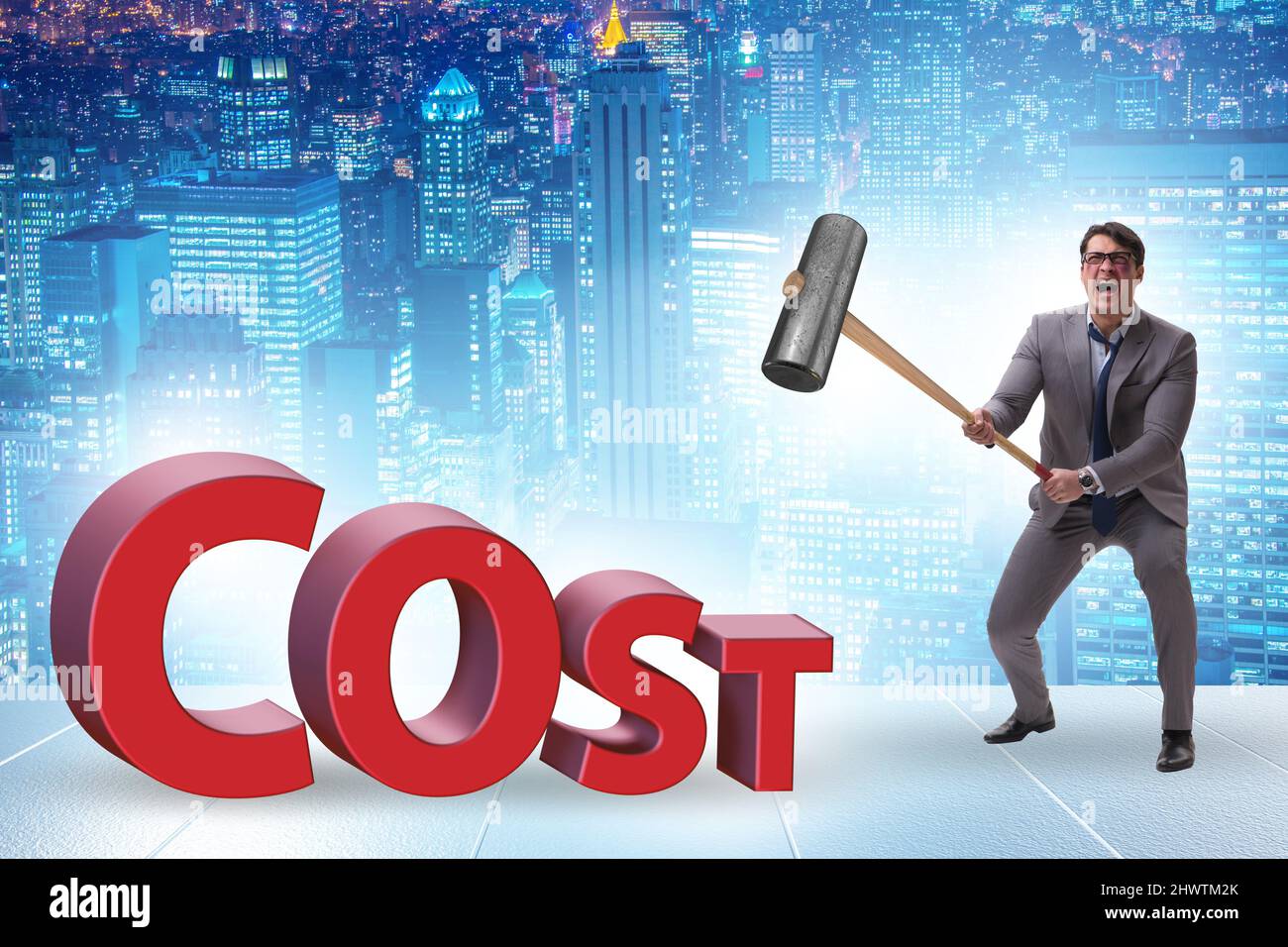 Cost optimisation concept with the falling costs Stock Photo - Alamy
