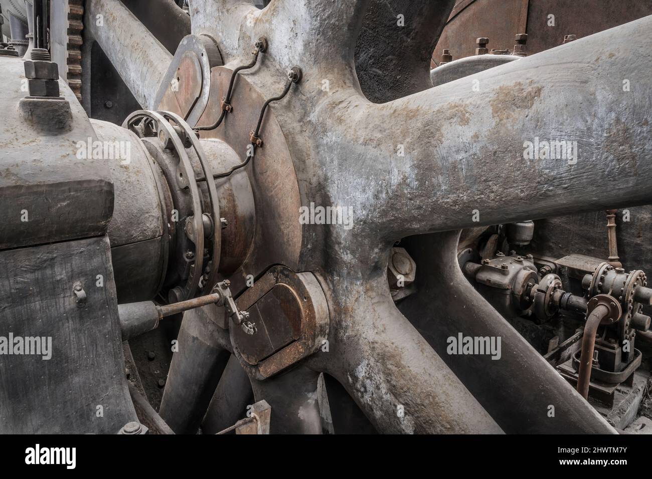 Detail of a historic stationary steam engine Stock Photo - Alamy
