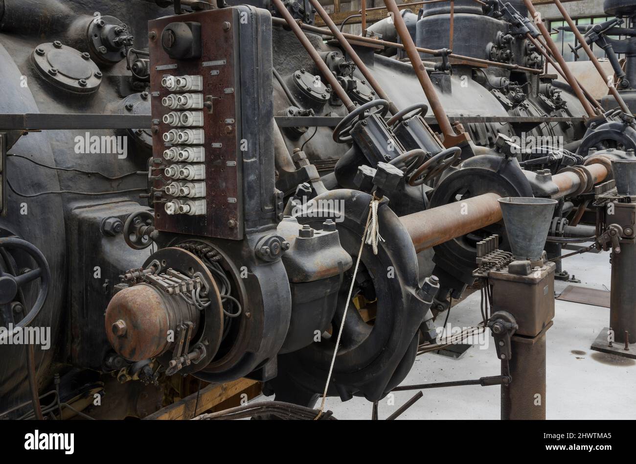 Detail of a historic stationary steam engine Stock Photo - Alamy