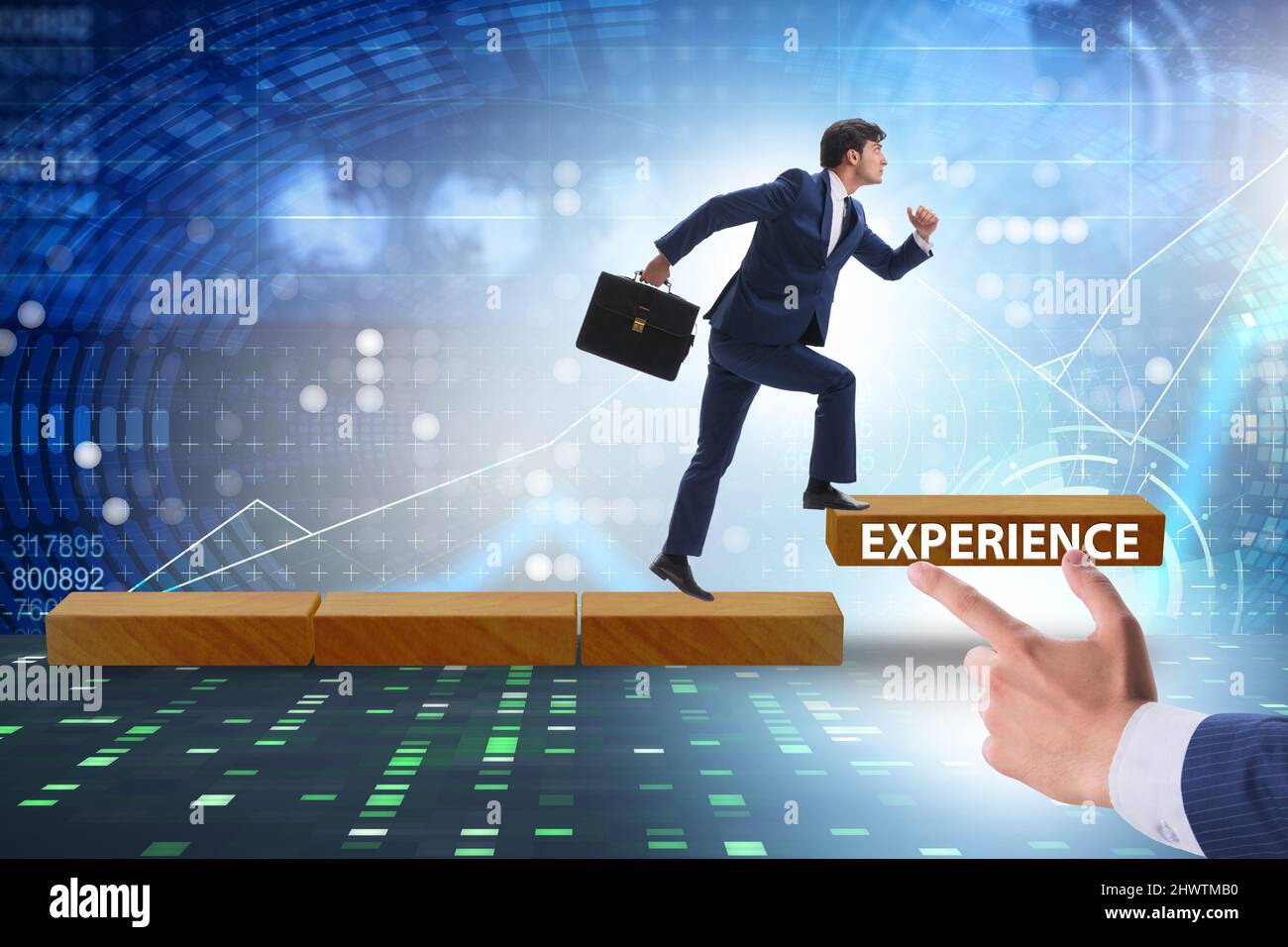 Experience business concept with the businessman Stock Photo - Alamy