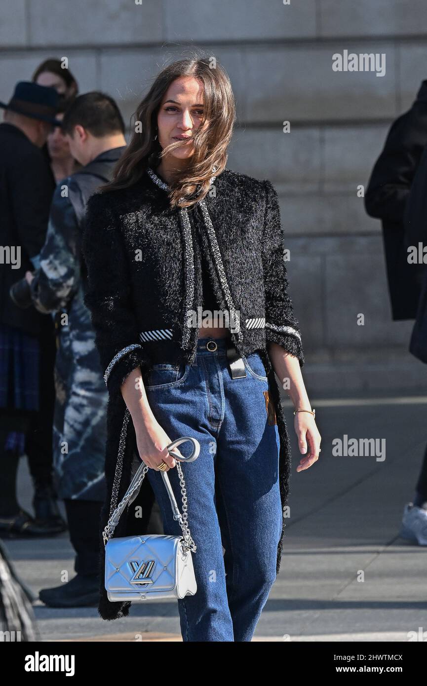 Alicia Vikander attending the Louis Vuitton show during PFW Womenswear ...
