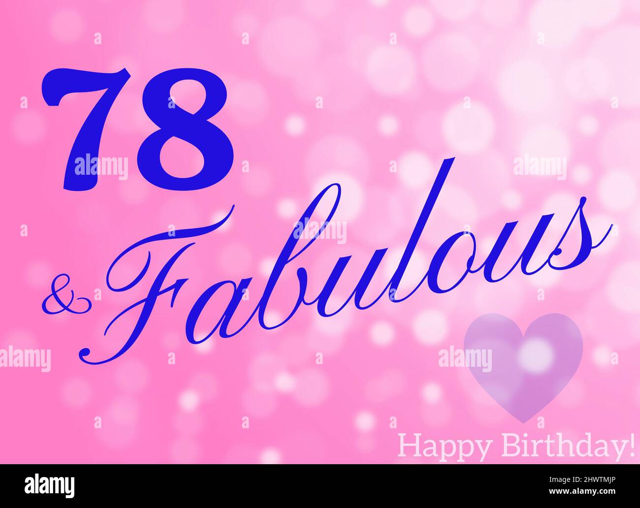 78th birthday card wishes illustration Stock Photo - Alamy