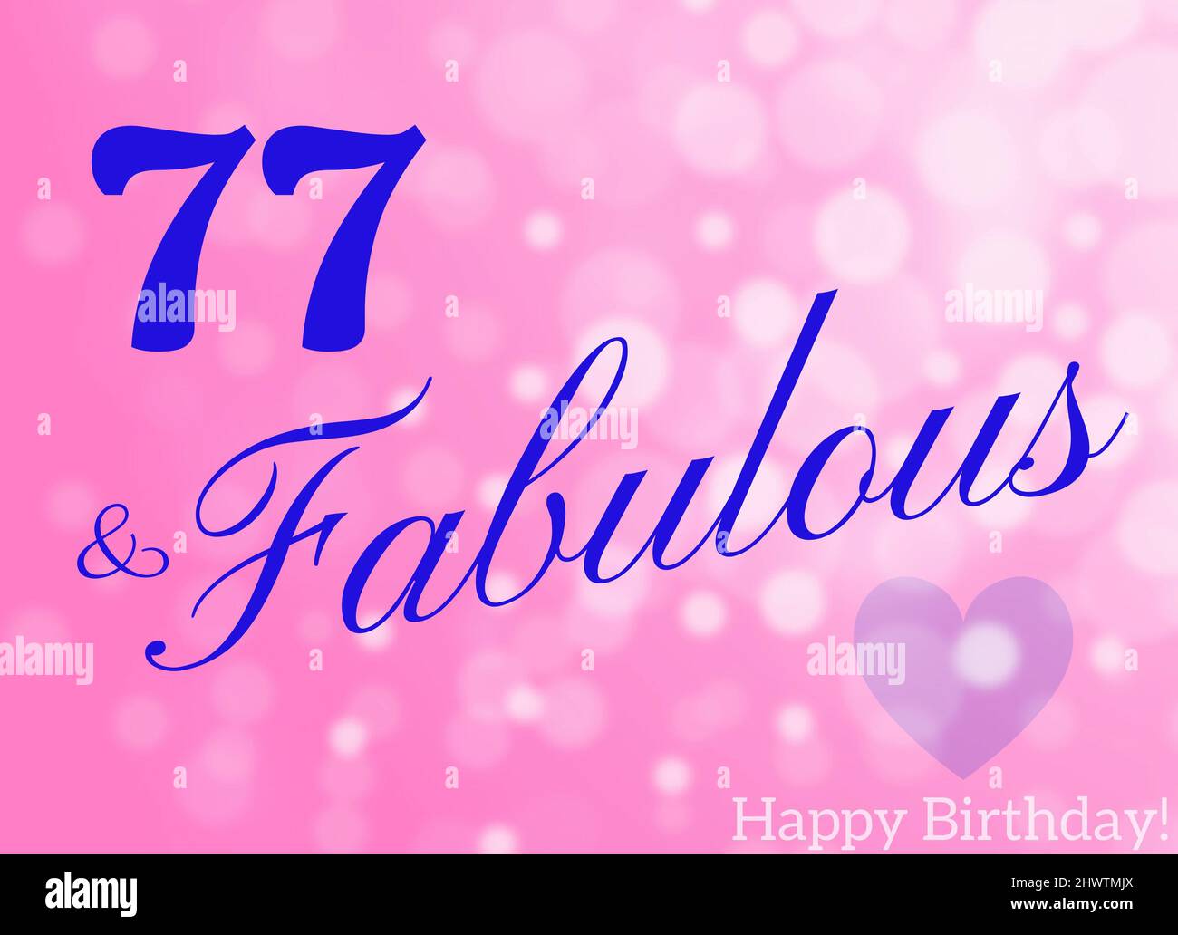 77th birthday card wishes illustration Stock Photo - Alamy
