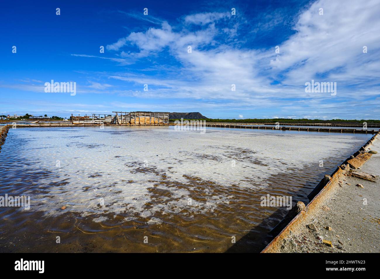 Marine salt industry in caribbean island Dominican republic.Cristal ...