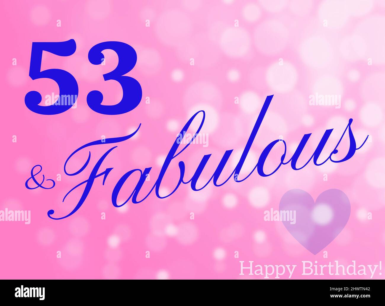 53rd birthday card wishes illustration Stock Photo - Alamy
