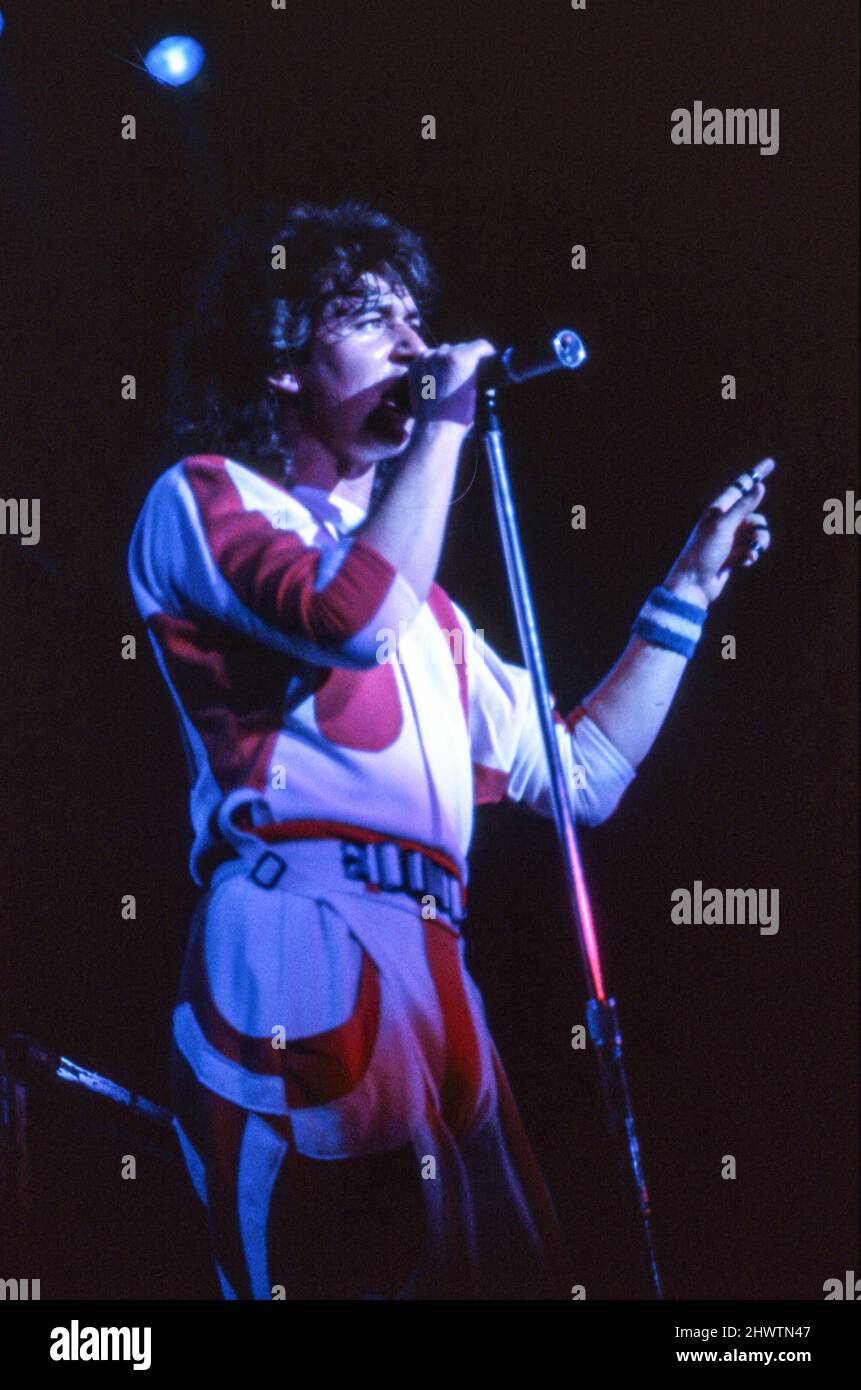 Singer Danny Bowes of English band Terraplane performing at Wembley ...