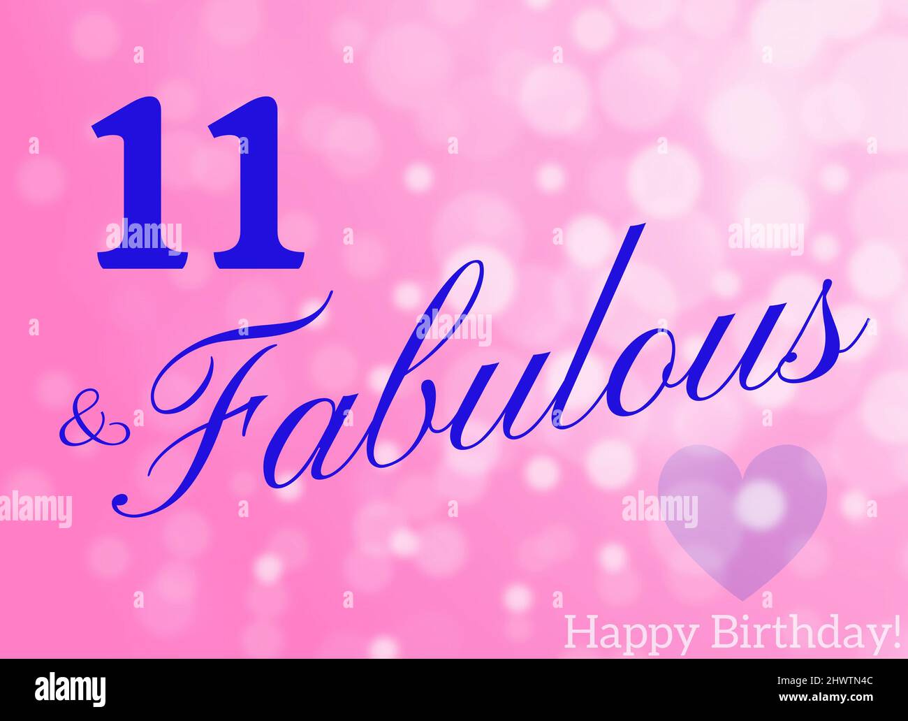 11th birthday card wishes illustration Stock Photo - Alamy