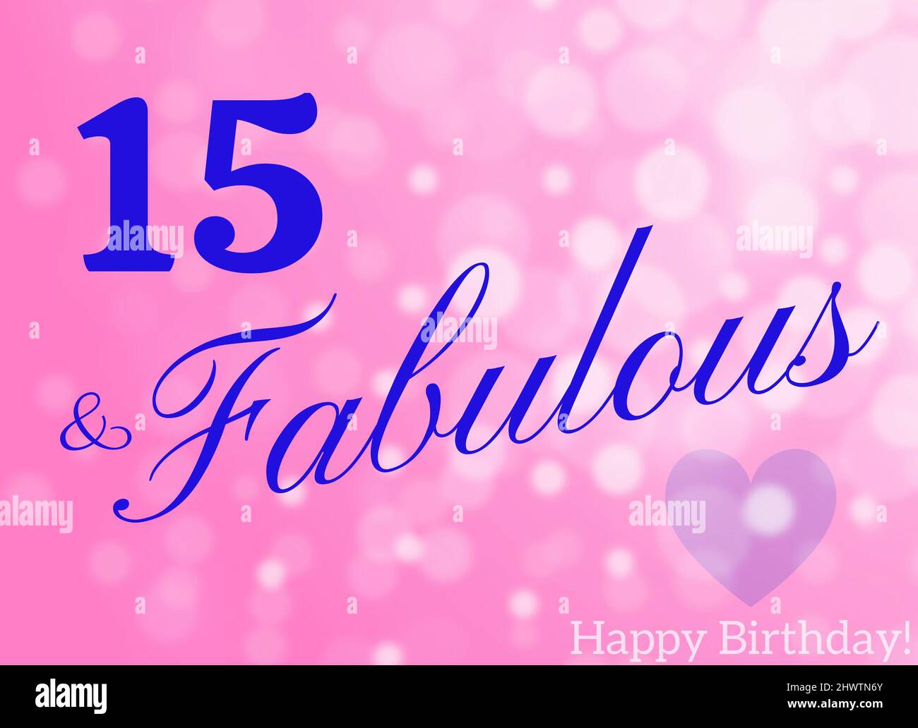 15th birthday card wishes illustration Stock Photo - Alamy