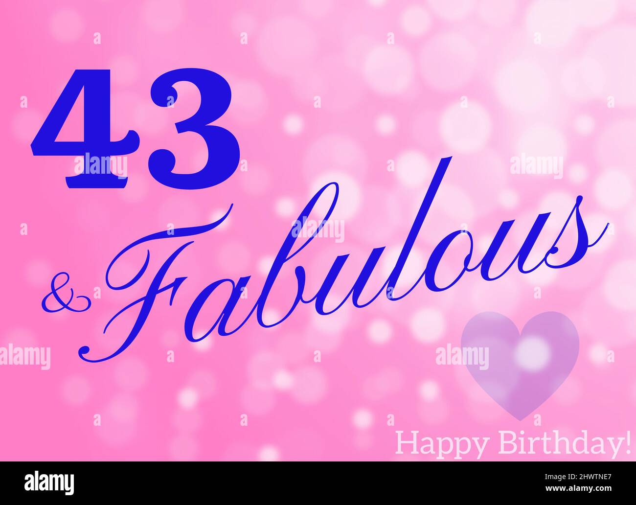 43rd birthday card wishes illustration Stock Photo - Alamy