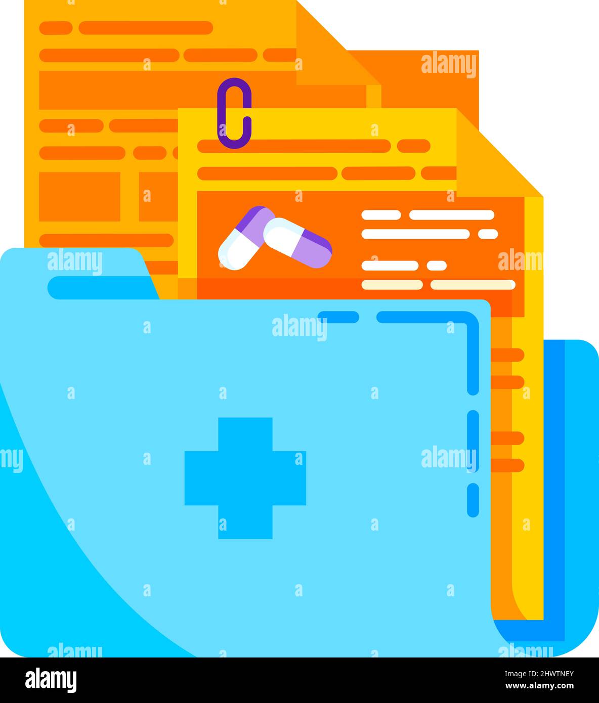 Medical folder icon patient history flat vector Stock Vector Image ...