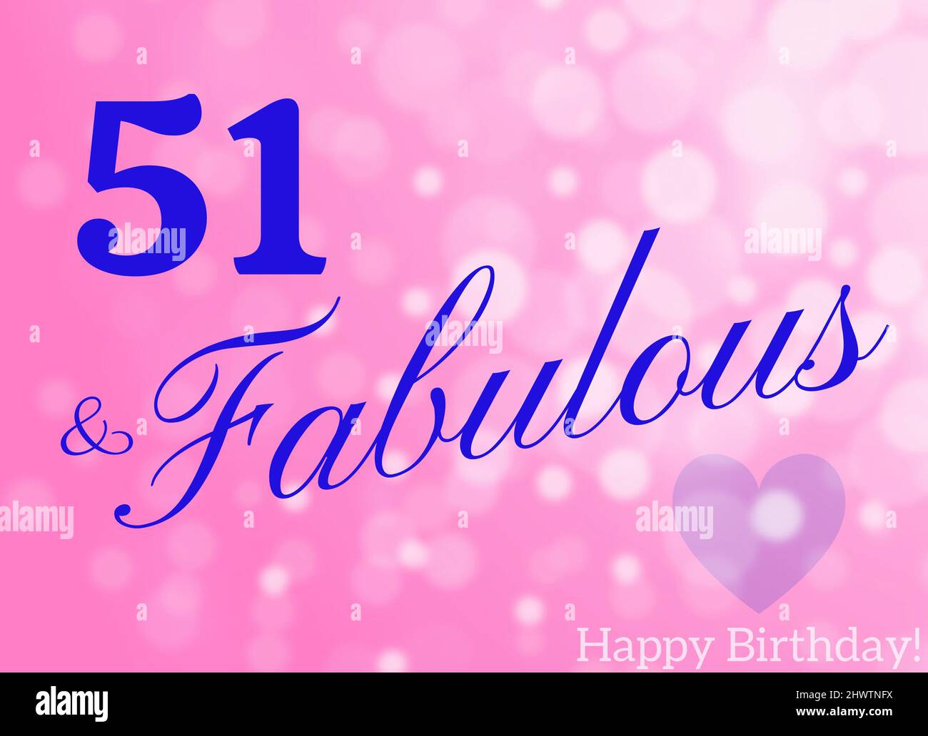 51st birthday card wishes illustration Stock Photo - Alamy
