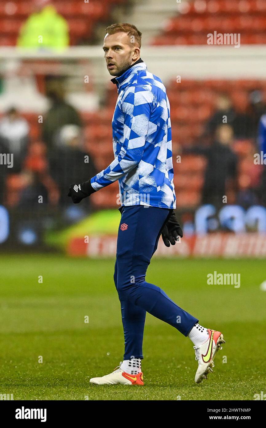 Jordan Rhodes #9 of Huddersfield Town during the pre-game warmup in, on ...