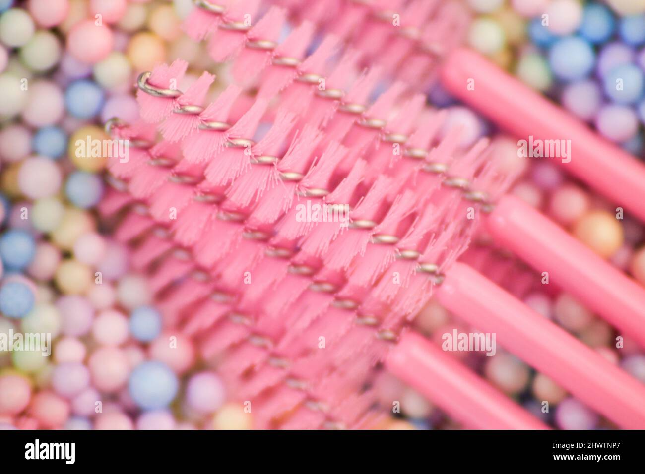 Pink eyelash brushes, accessories for eyelash extensions Stock Photo ...