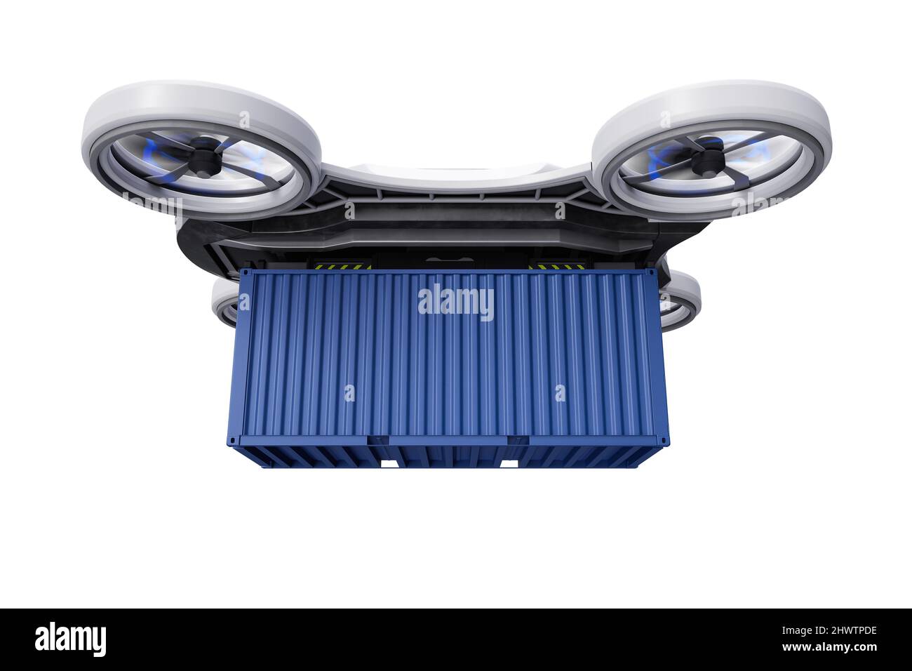 Cargo drone with container isolated on white background Stock Photo - Alamy