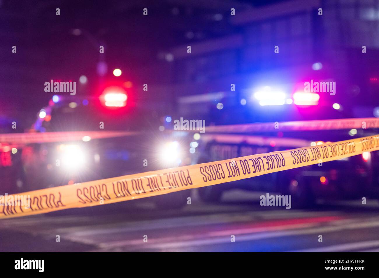 Police line crime scene in seattle Stock Photo - Alamy