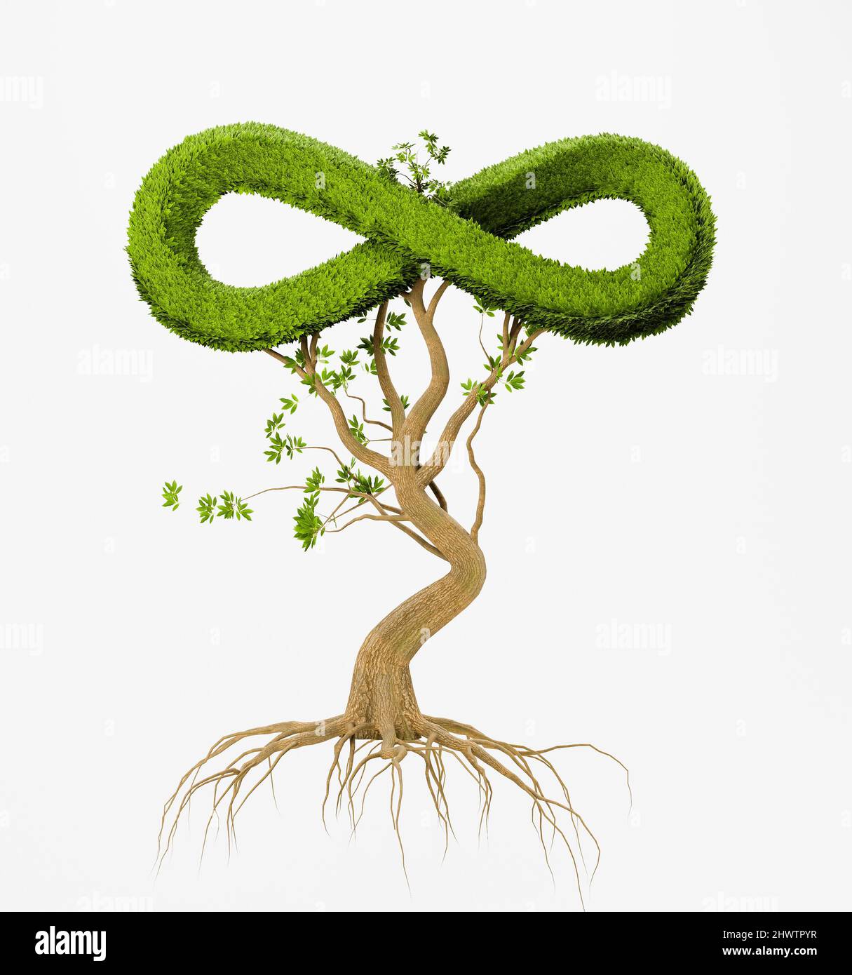 Meta tree isolated on white background, Metaverse concept, 3d render ...