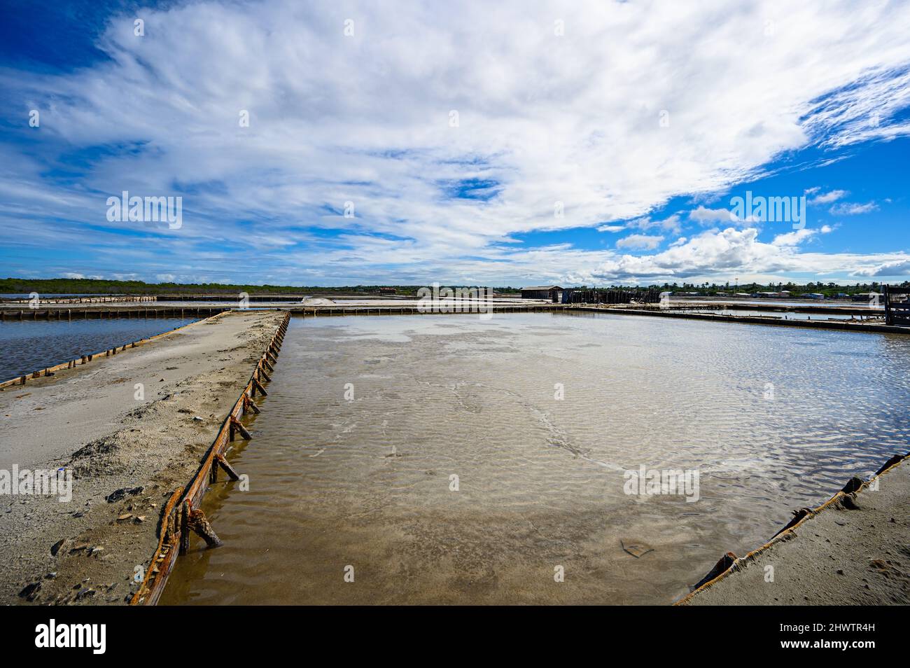 Marine salt industry in caribbean island Dominican republic.Cristal ...