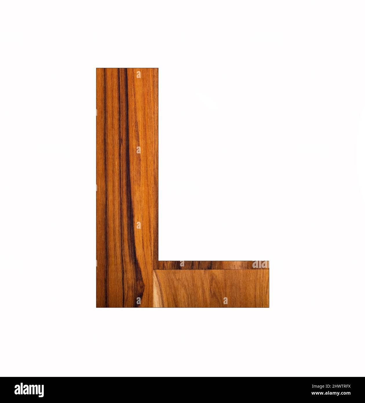 Wooden alphabet capital letter L - Black background Stock Photo - Alamy