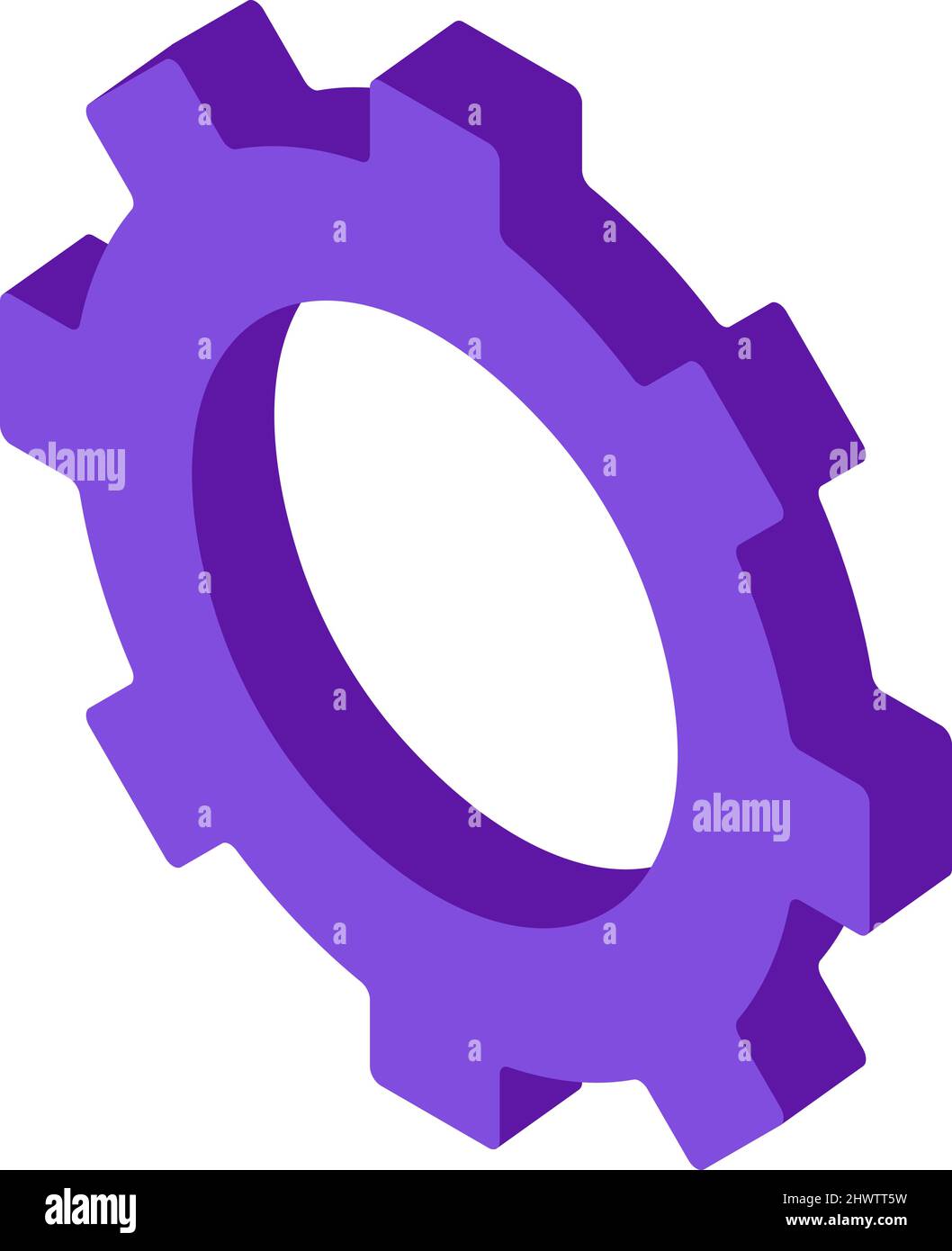 Gear icon cogwheel vector isometric flat sign Stock Vector Image & Art ...