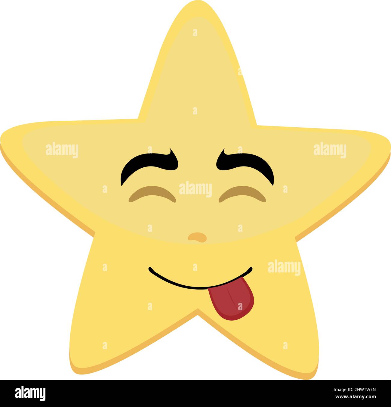 Vector cartoon character illustration of a star with a yummy expression ...