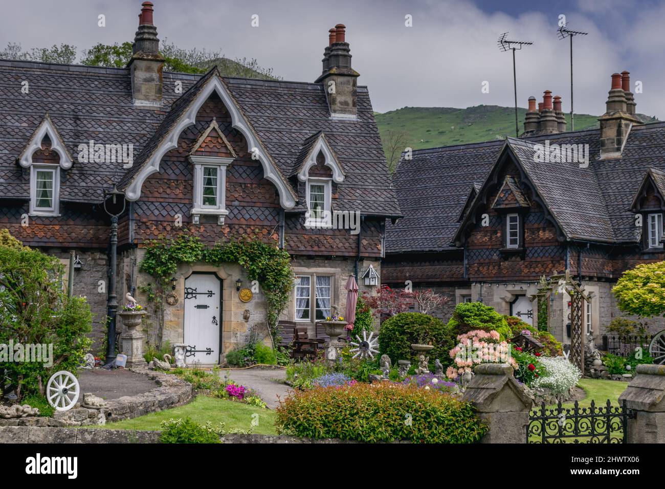 Cozy rural village, Ilam Dovedale, Peak District, UK Stock Photo - Alamy