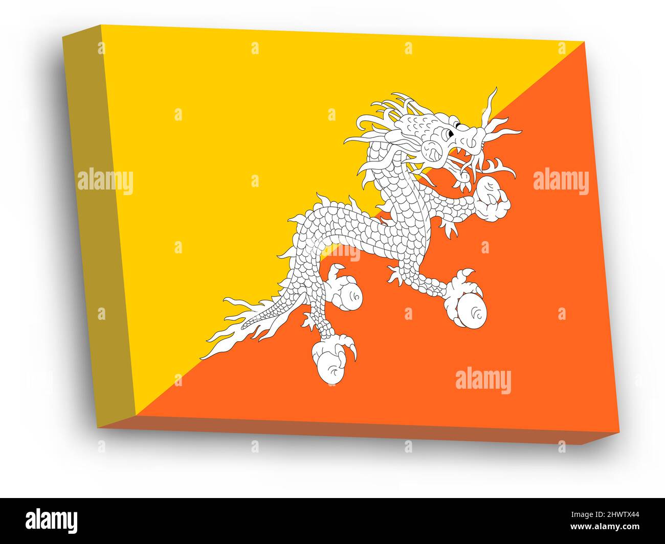 3D vector flag of Bhutan Stock Vector Image & Art - Alamy