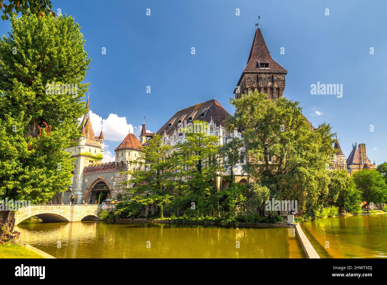 Vajdahunyad Castle in the City Park of Budapest, Hungary, Europe Stock ...
